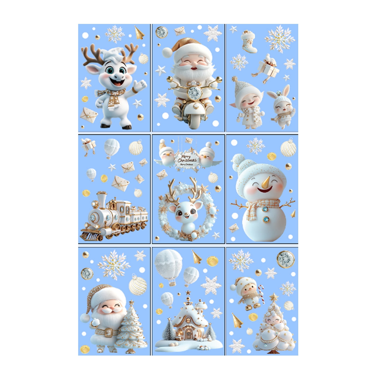 JIhuahe Christmas Decorative Glass Window Static Cling Stickers, New ...