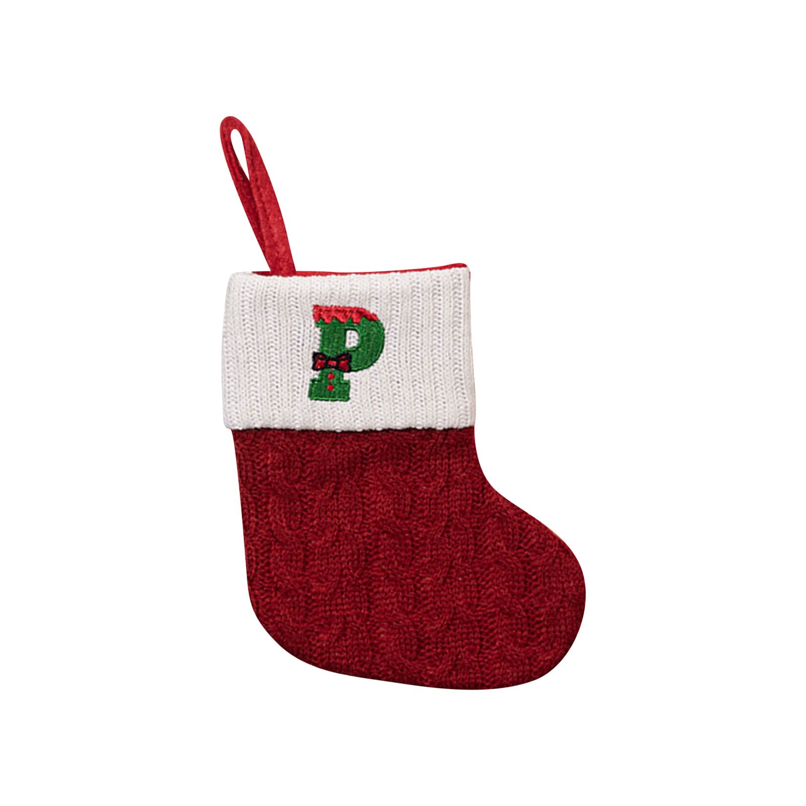 JIhuahe Christmas Socks Candy Boots with Small Bells, 26 Letter Knit ...