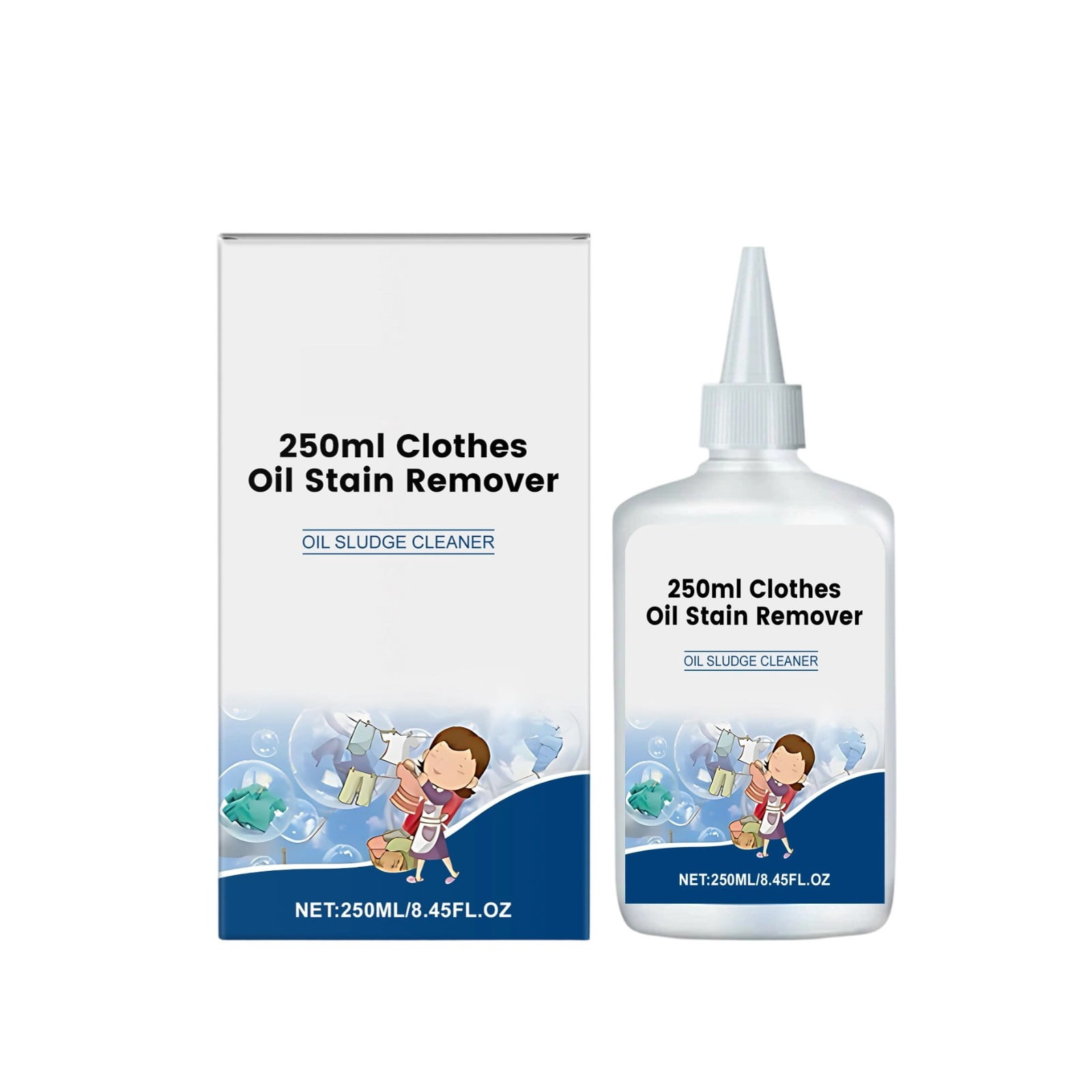 JIhuahe Clothes Oil Stain Remover, 8.5 fl oz Liquid, Eliminates ...