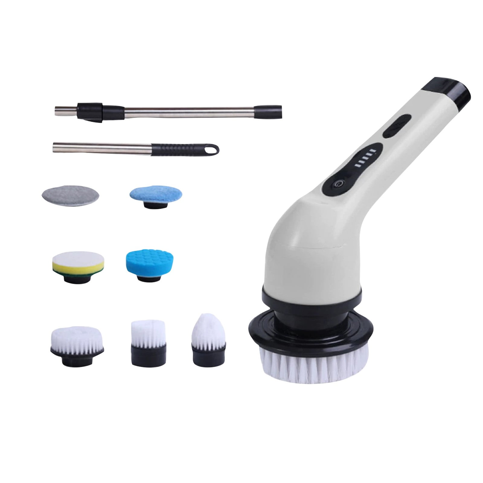 JIhuahe Electric Cleaning Brush with 7 Attachments, Long Handle Power Scrubber for Toilet ...