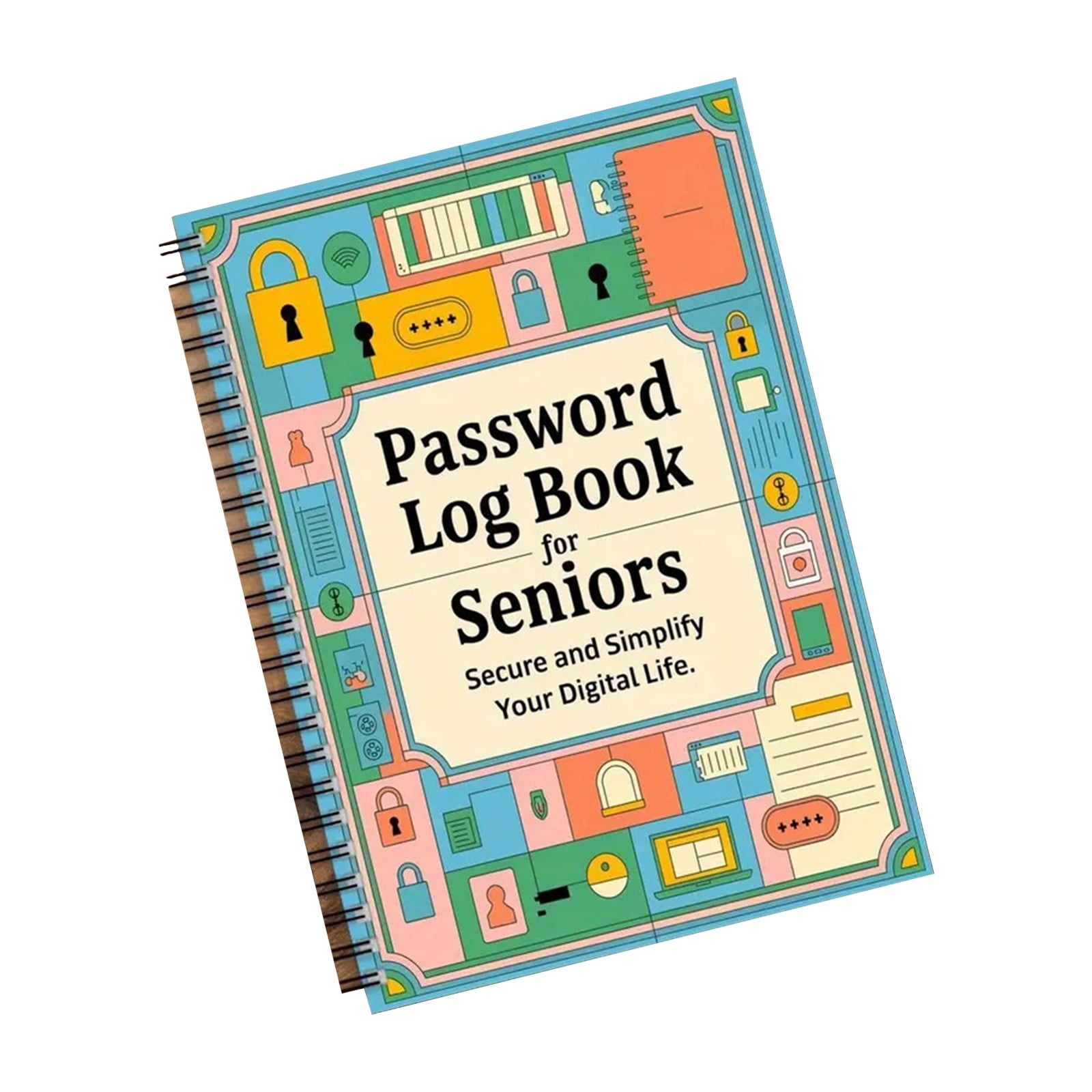JIhuahe Fun Spiral Password Notebook with Lock, Creative Log Book for ...
