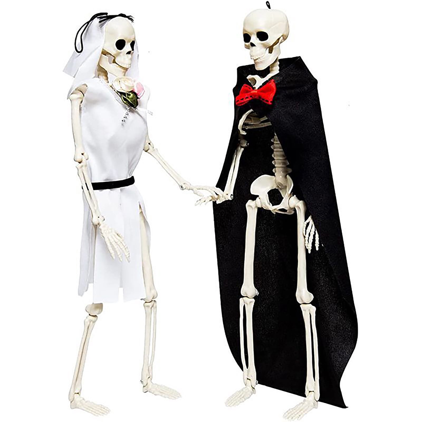 JIhuahe Halloween Decorations 16 inch Skeleton Bride & Groom Statue ...