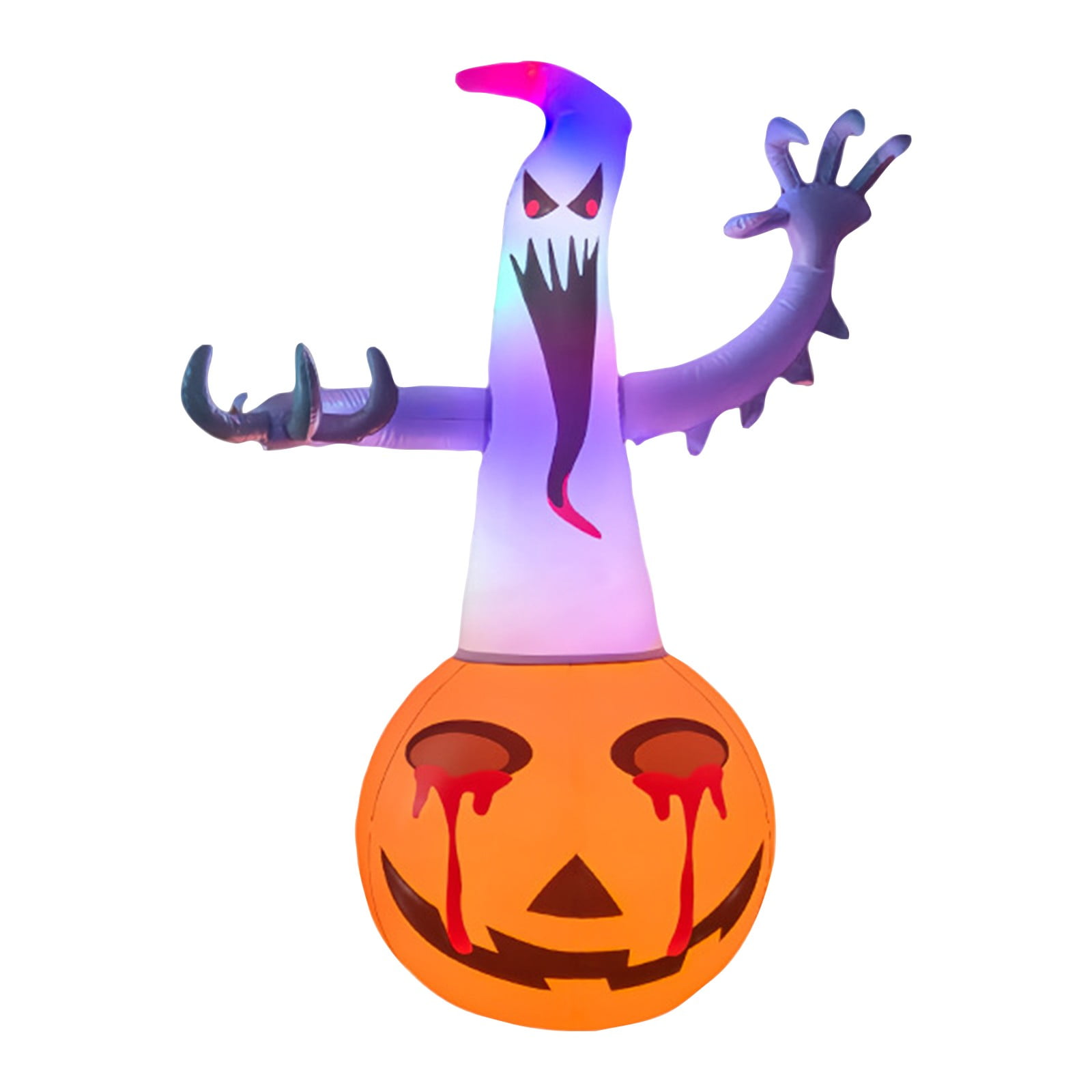 JIhuahe LED Light Up Halloween Inflatable, Pumpkin Ghost PVC Yard ...