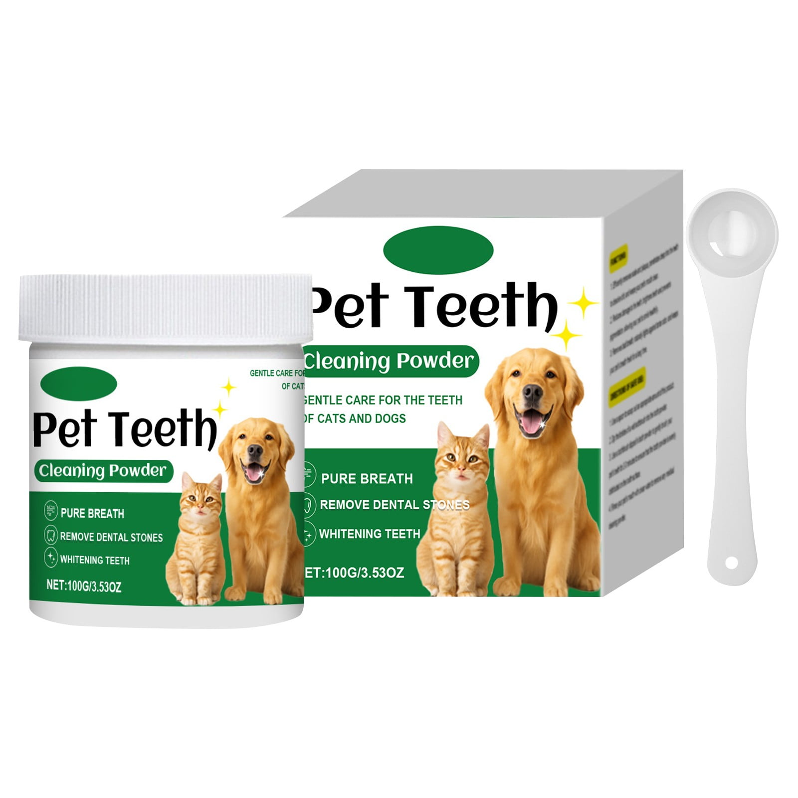 JIhuahe Large Capacity Pet Cleaning Powder for Dogs, Freshens Breath ...