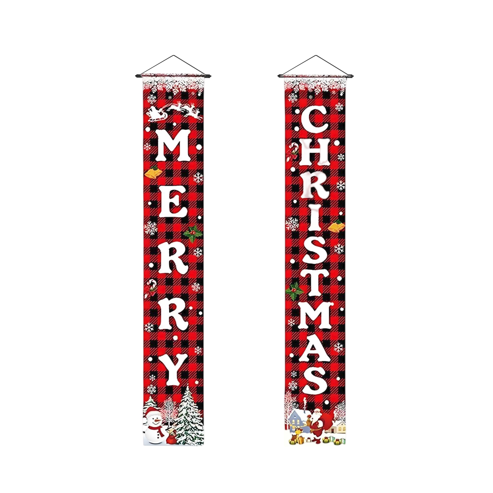 JIhuahe Merry Christmas Banner for Door and Wall Decorations, Family ...