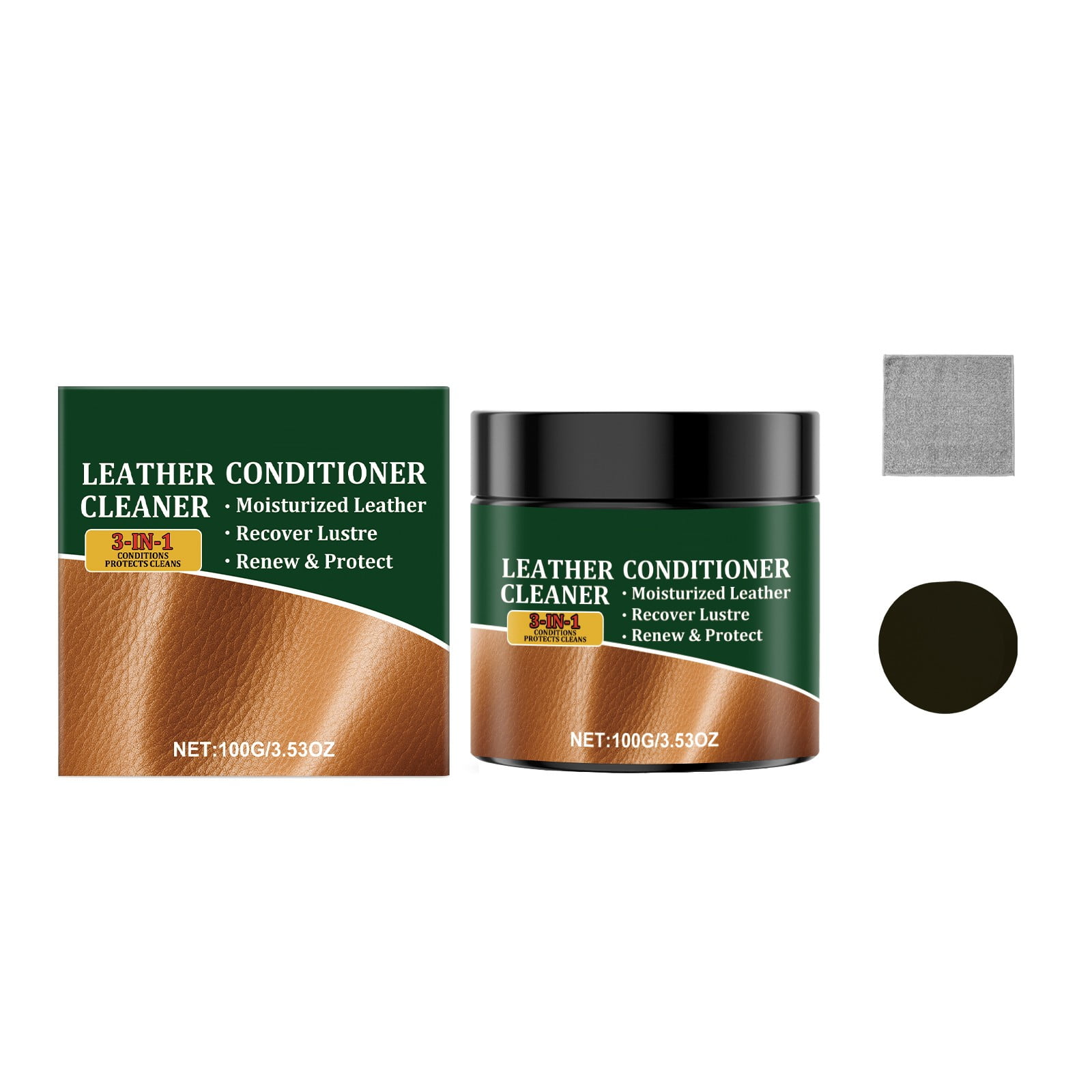 JIhuahe Mink Oil Leather Conditioner and Cleaner Kit with Soft Sponge ...