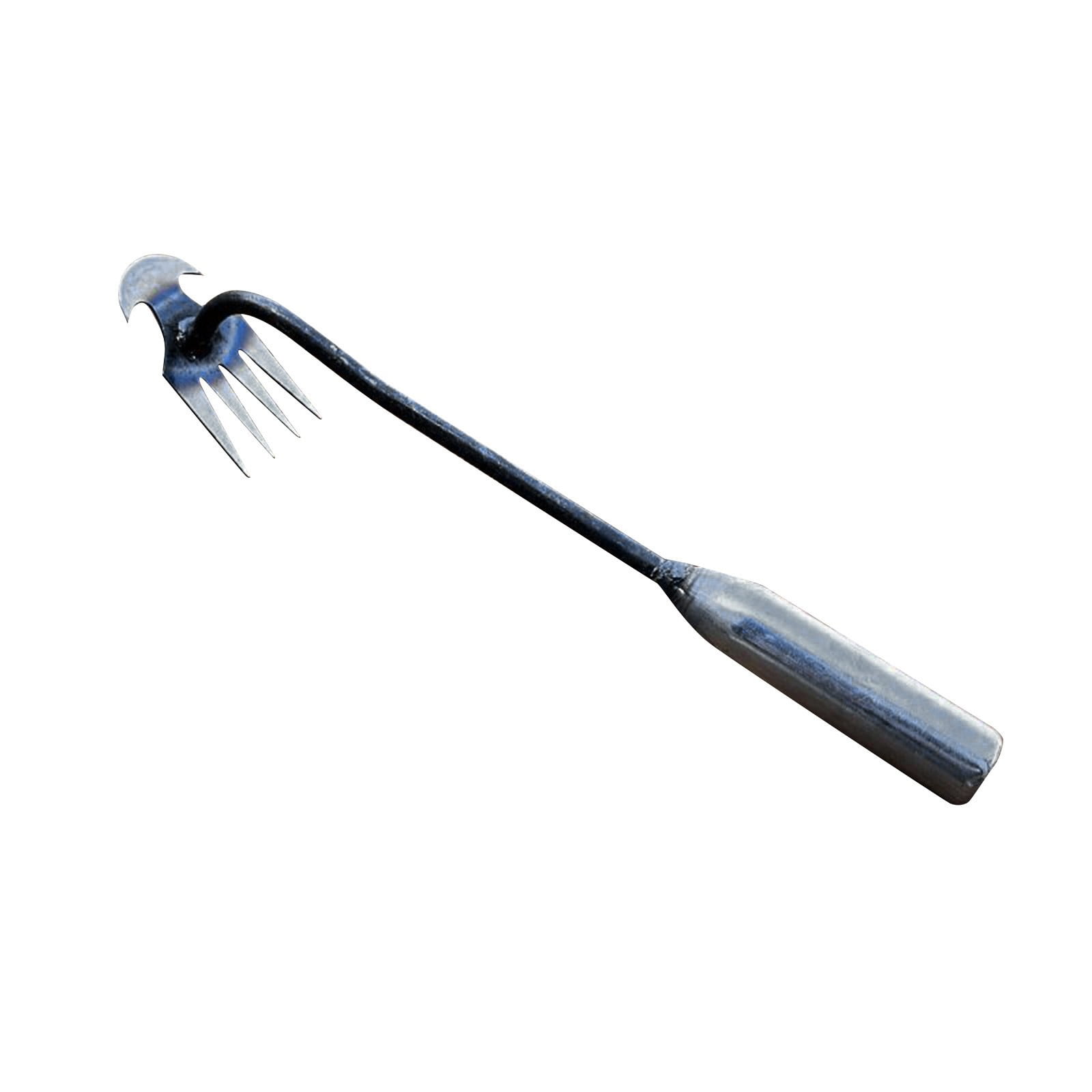 JIhuahe Premium Dual-Purpose 4-Tine Iron Handle Weeder, Heavy Duty ...