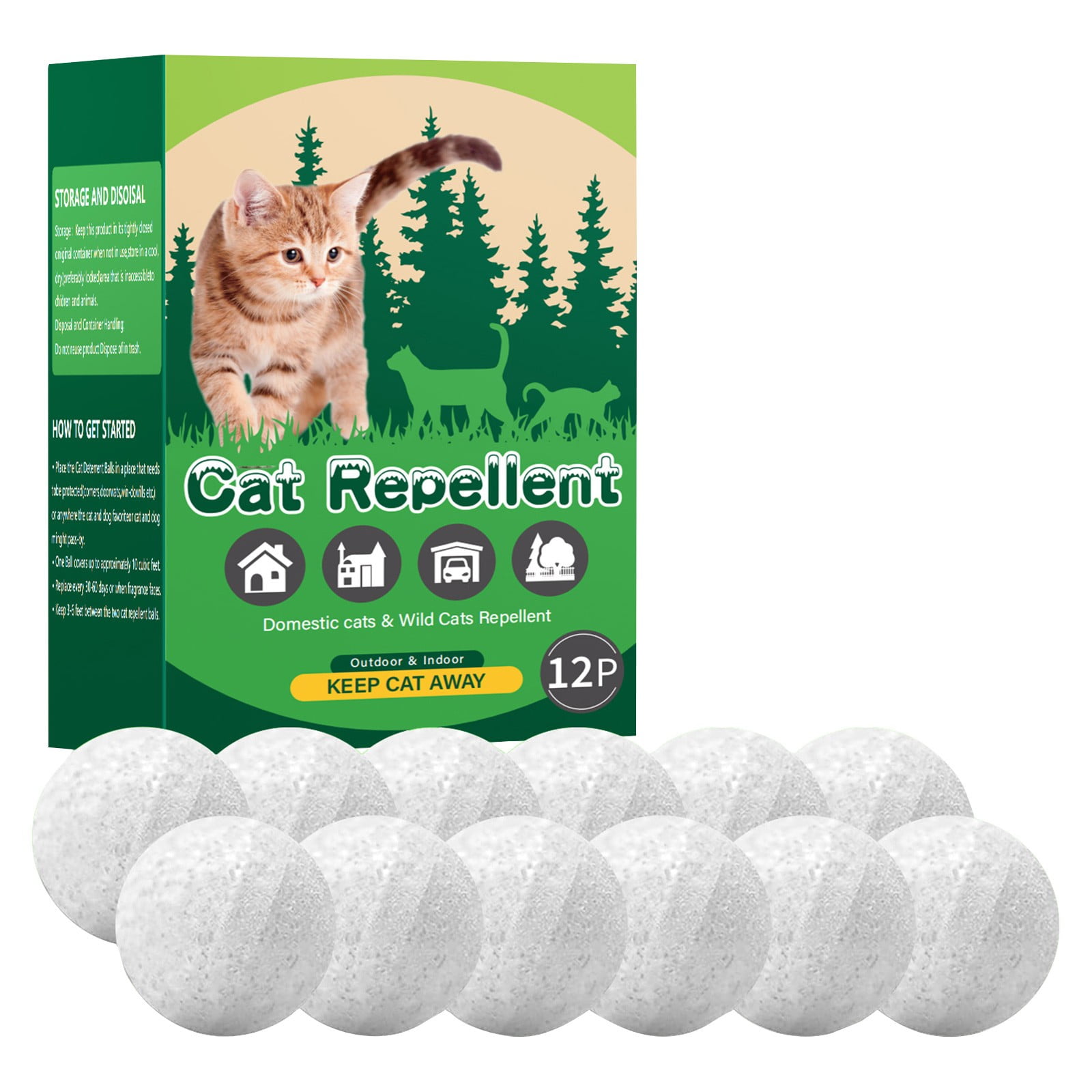 JIhuahe Twelve-Pack Cat Deterrent Ball Training Set - Natural Furniture ...