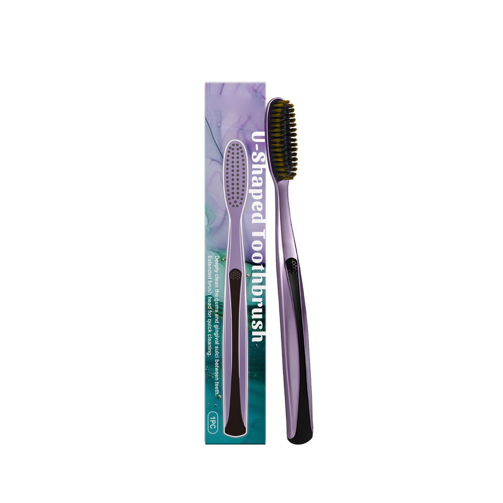 JIhuahe U-Shaped Long Head Toothbrush for Complete Teeth & Tongue ...