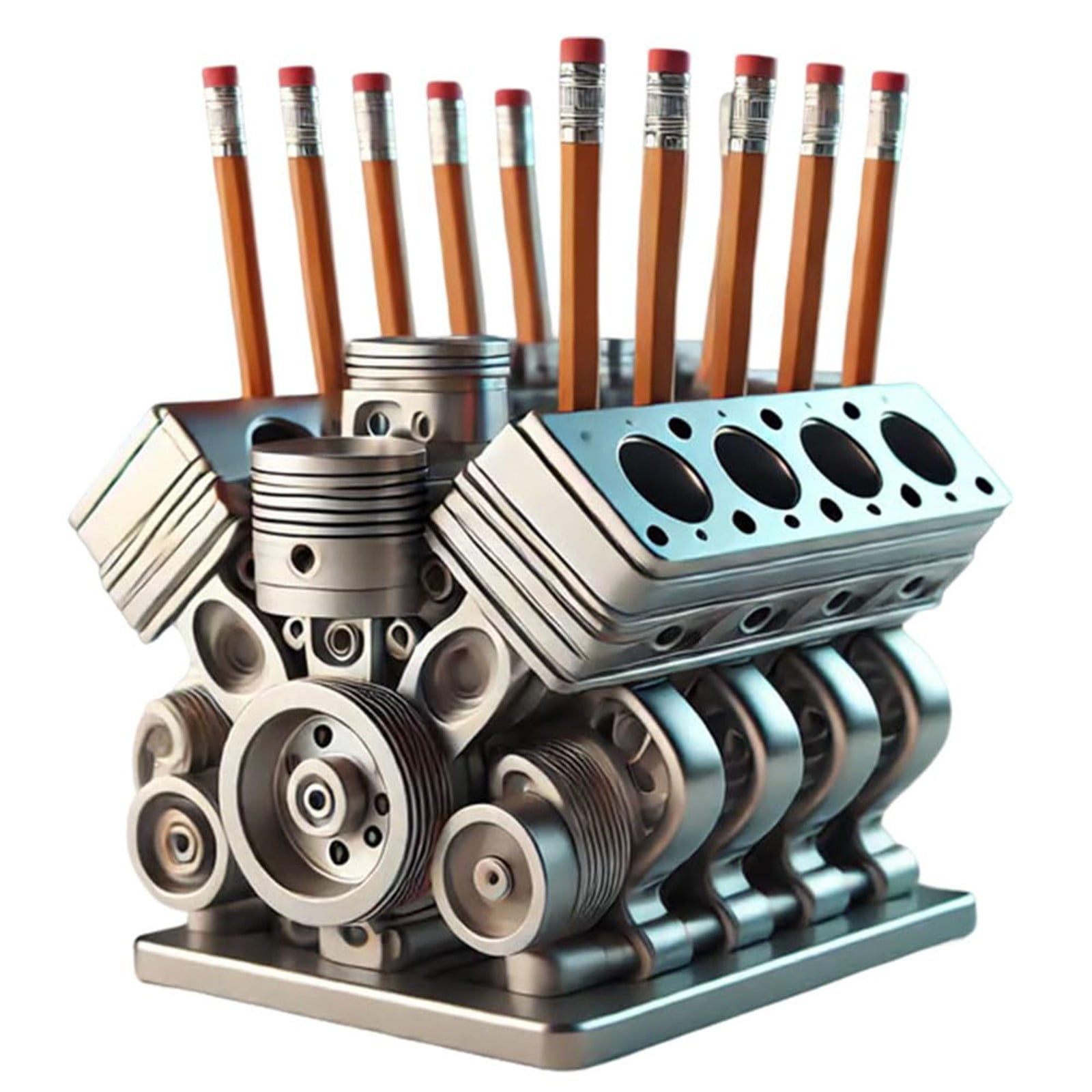 JIhuahe V8 Engine Pen Holder - Engine Block Desk Organizer for Pens and ...