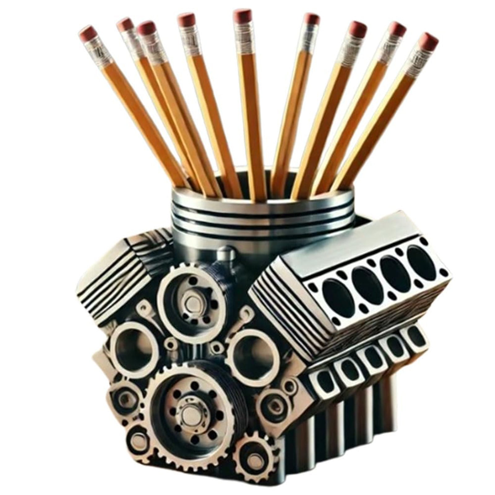 JIhuahe V8 Engine Pen Holder - Engine Block Desk Organizer for Pens and ...