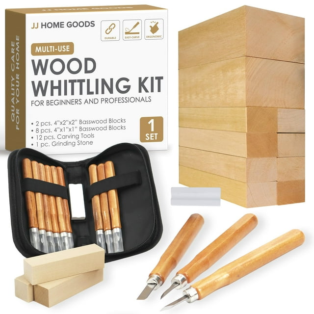 JJ CARE Wood Carving Kit [12 SK2 Wood Carving Knives with Case, 10 ...