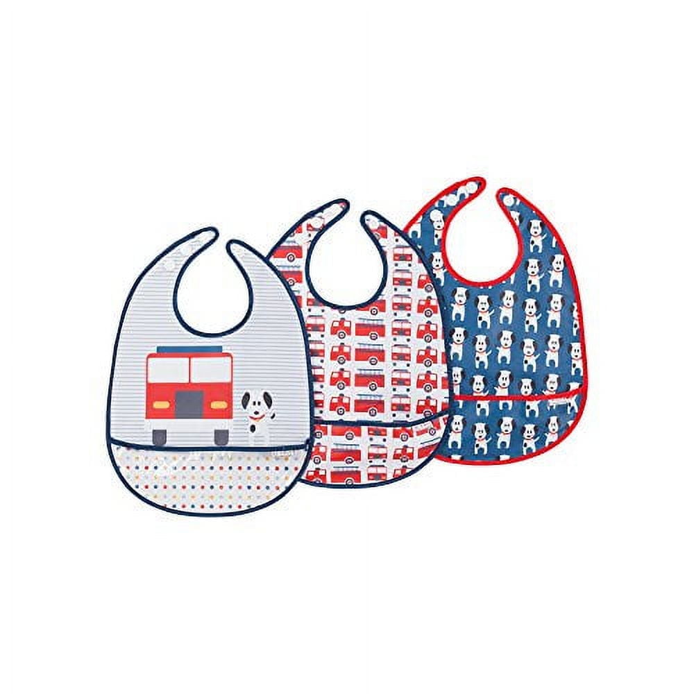 JJ Cole Bib Set - 3 Piece Unisex Infant/Toddler Bibs with Fire Engines ...