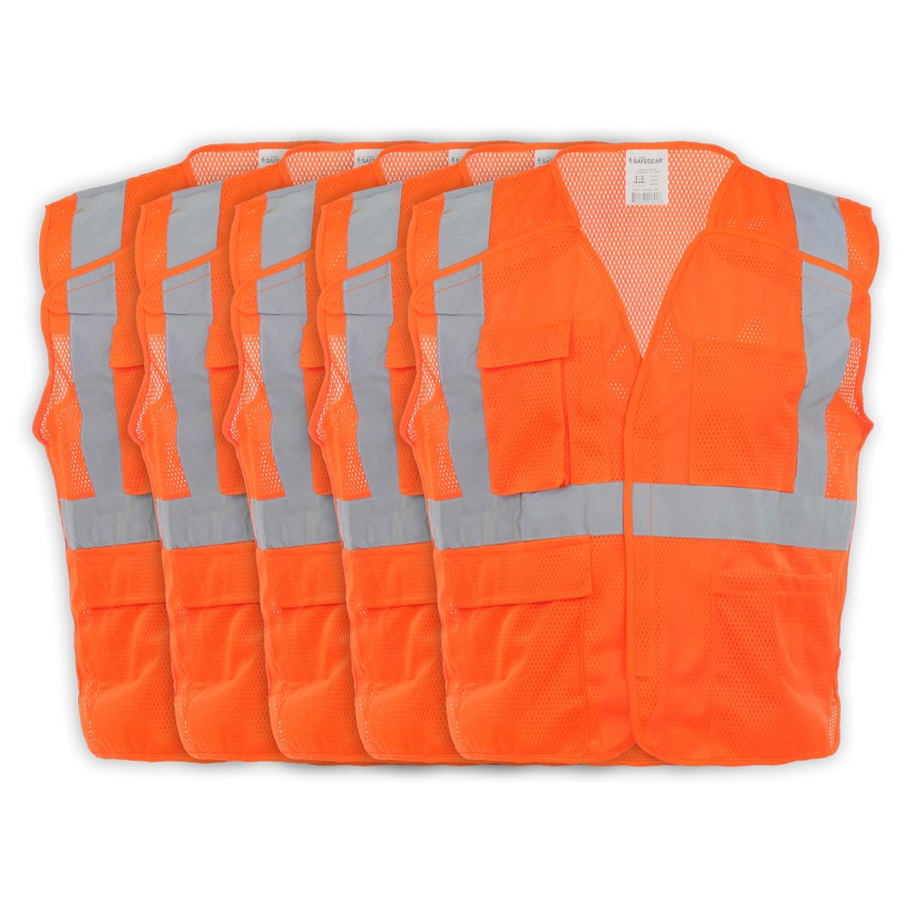JJ Keller SAFEGEAR 5-pk. S/M Type R Class 2 Safety Vest - High ...