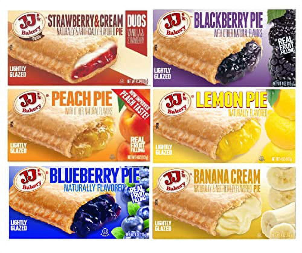 JJ's Bakery Variety Pack Snack Pies, 4 Oz Each, Nut-Free, Kosher ...