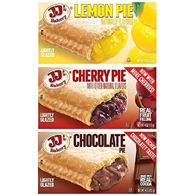 JJ's Bakery Pies Variety Pack (Cherry / Lemon / Chocolate) | 12 Count ...