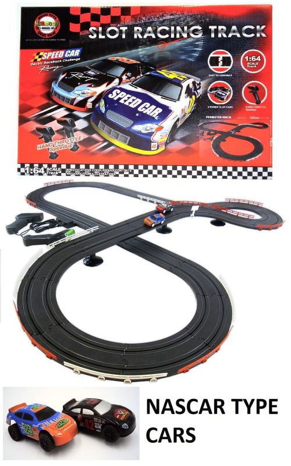 JJTOYS Electric Nascar Style Stock Car Slot Car Track Ho Scale Race Set ...
