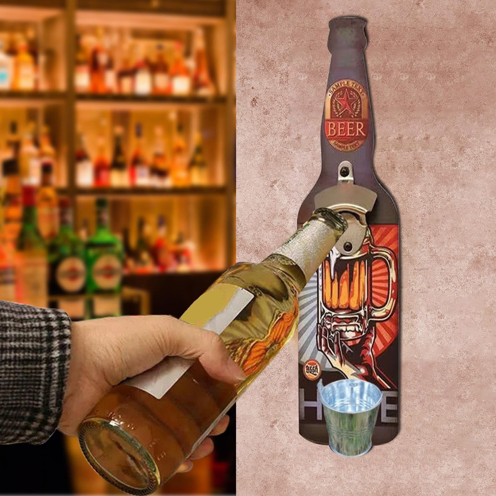 JJAYA Wall Mounted | 11.42x7.48 Inches Beer | Hangable Kitchen Bar With ...