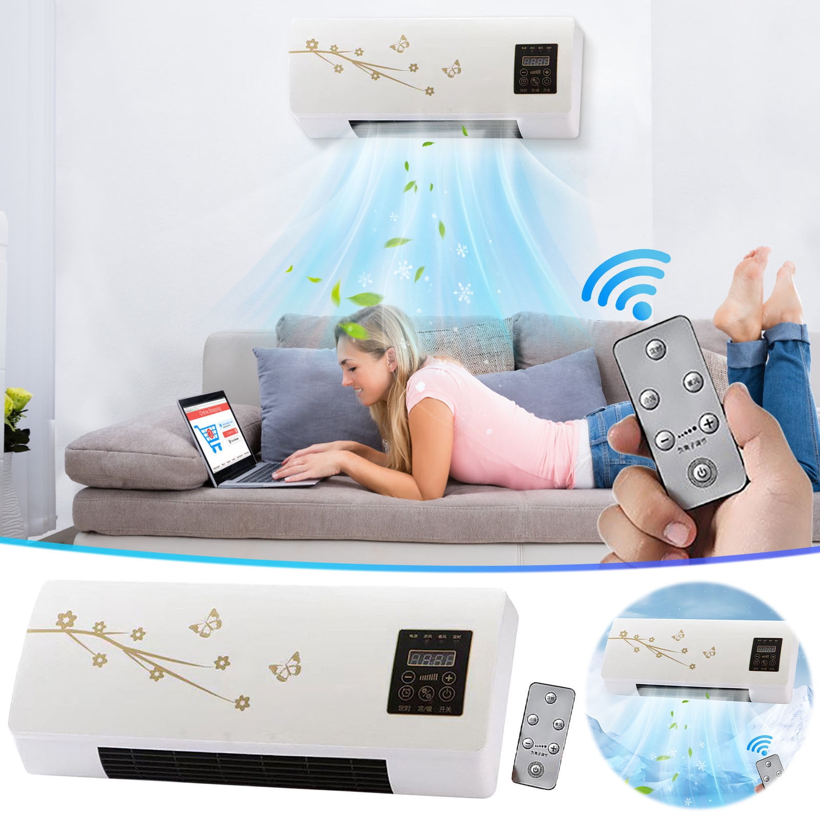 JJBNSH Home With Wall Air Conditioner Portable Air Conditioners With Remote Control Cold And ...