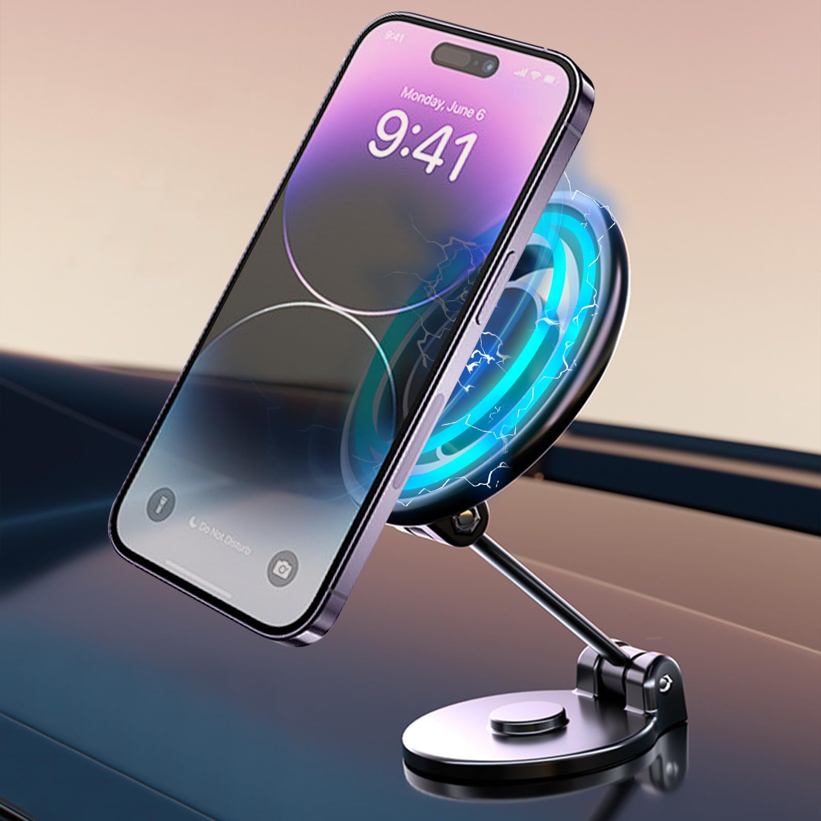 JJDNAVI Holder for Car for Magsafe Car Mount 360° Rotatable [Folding ...