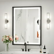 Full Size Frameless Back LED Lighted Anti-Fog Tempered Glass Bathroom ...