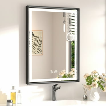 Full Size Frameless Back LED Lighted Anti-Fog Tempered Glass Bathroom ...