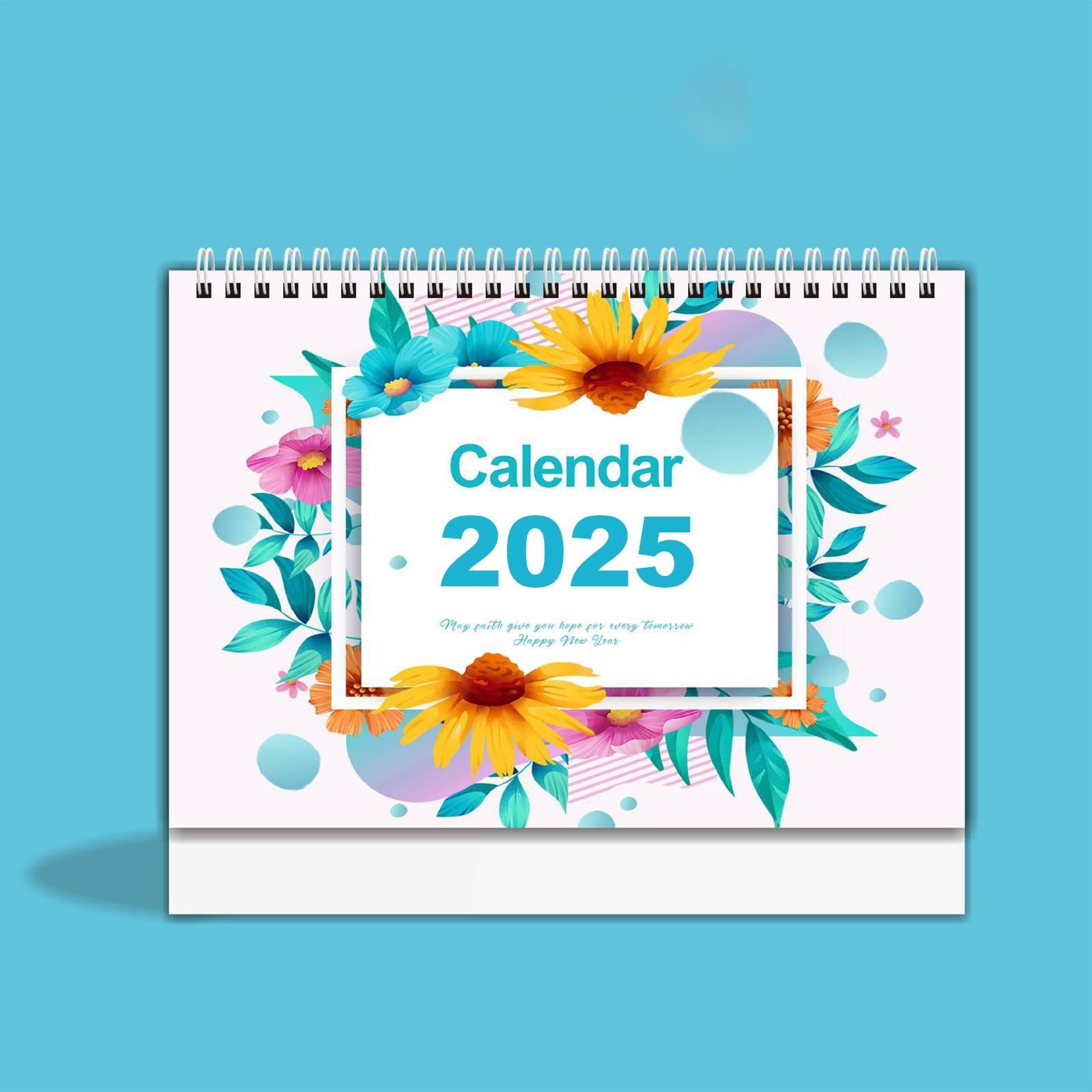 JJHGVB 2025 Compact Desk Calendar - Standing & Flip Desktop Calendar ...
