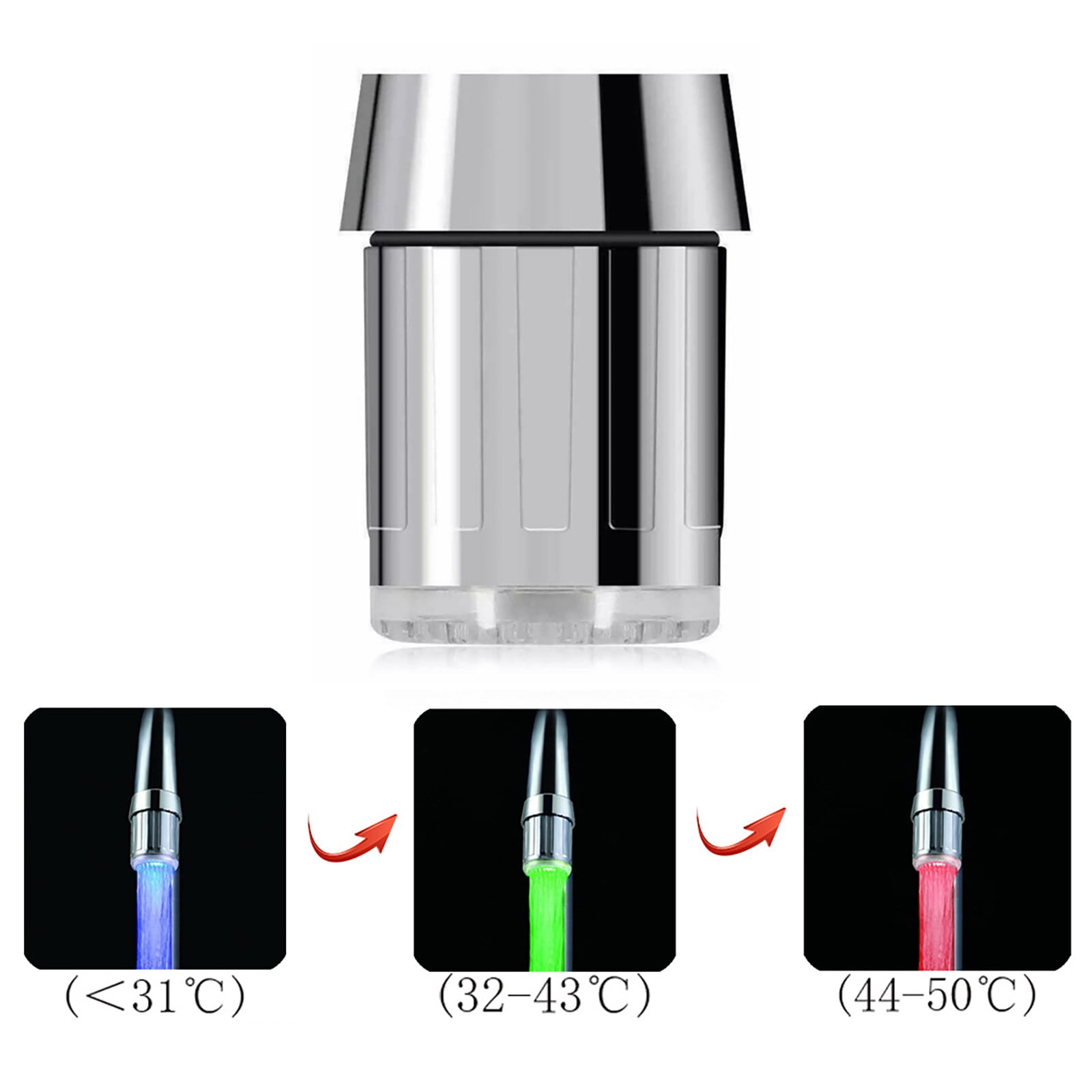 JJHGVB 3 Color LED Thermal Faucet Sensor - Gradient Color Changing with ...