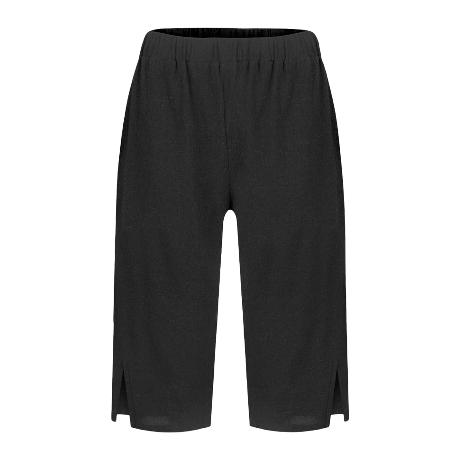 JJHGVB Cotton Linen Capri Pants shorts for men relaxed fit Capris long ...