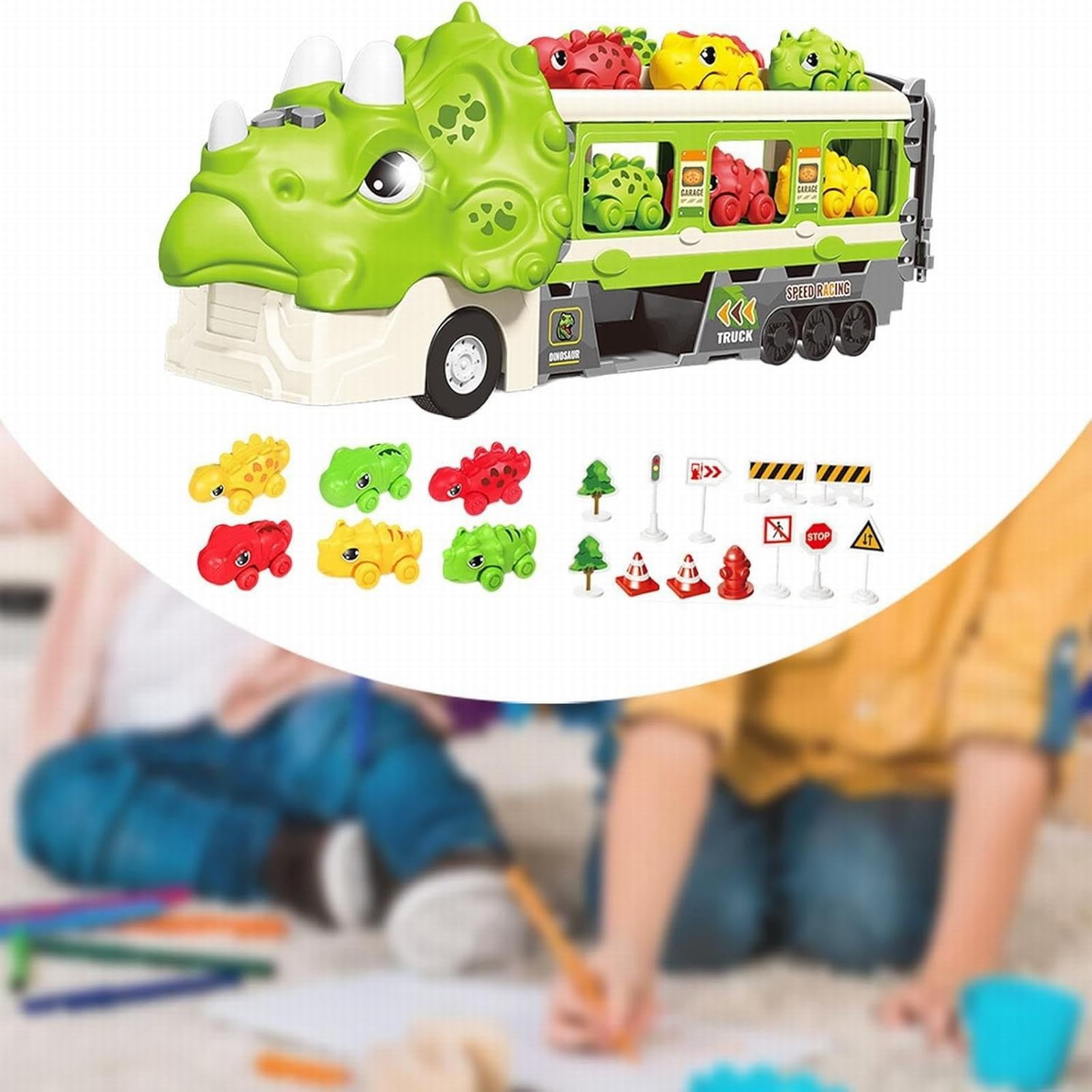JJHGVB Dinosaur Truck with Car-Eating Action - Fun Toy Transport Truck ...