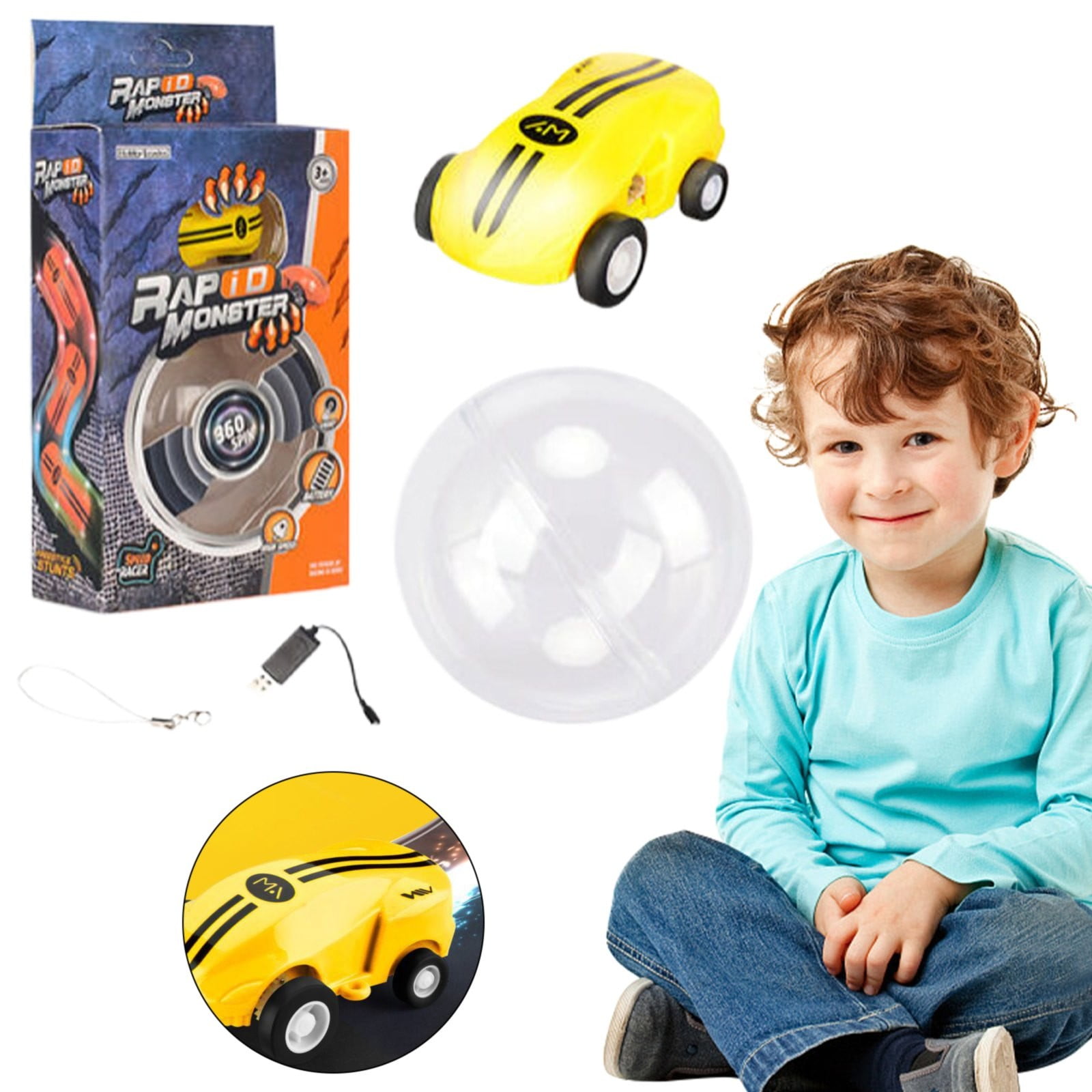 JJHGVB FlashSpin Mini Racer - Rapid RC Car with 360° Stunt Rotation ...