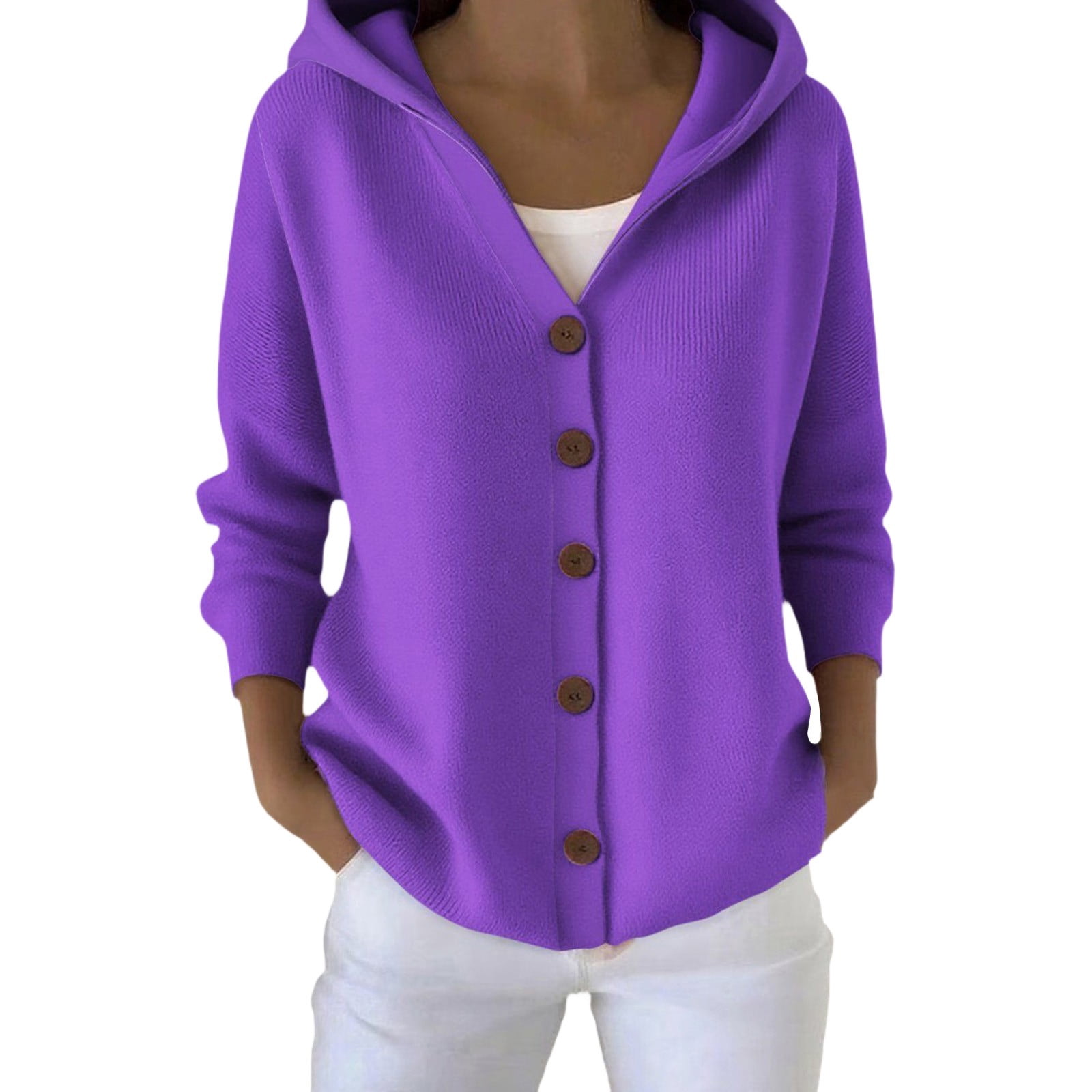 JJHGVB Hooded Cardigan for Women Button Up Cardigan Loose Cardigan ...