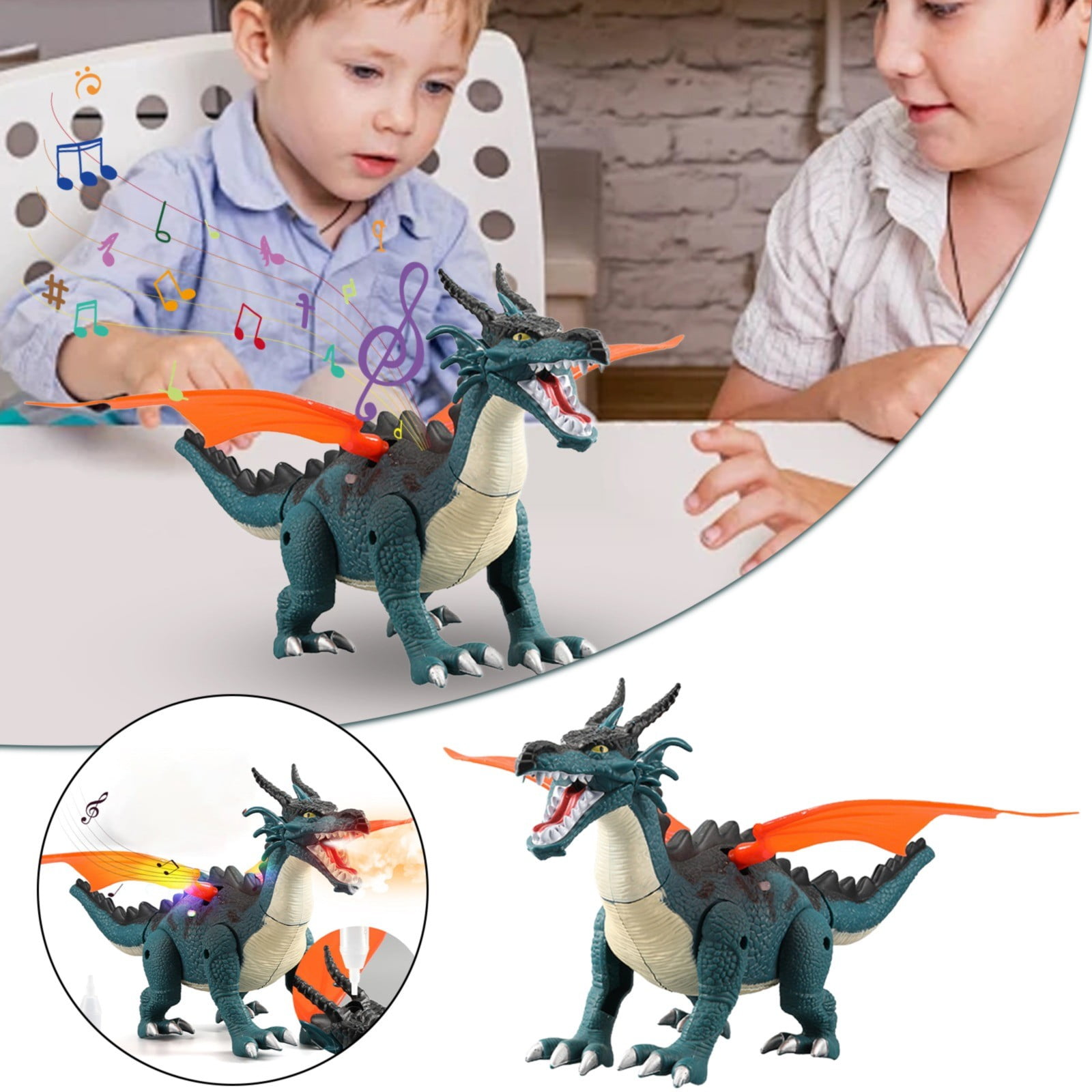JJHGVB Interactive LED Light-Up Dragon Toy with Sound – Colorful ...