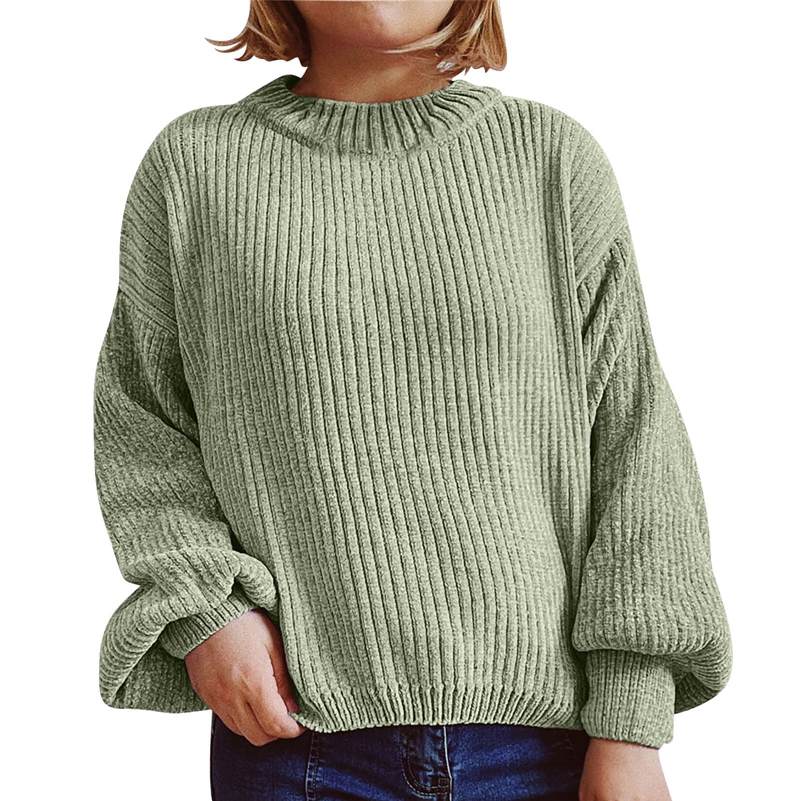 JJHGVB Pull Over Sweaters Womens Warm Sweaters for Women Lantern Sleeve Tops for Women Sweater ...