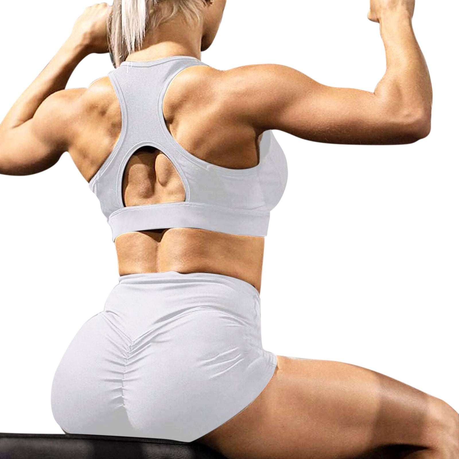 JJHGVB Workout Shorts Gym Shorts Women Womens Ruched Butt Lifting Gym Shorts High Waisted Booty ...