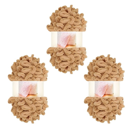 JJJDG 3 Rolls Loop Yarn Finger Knitting Yarn No Need Hook Yarn Fluffy ...