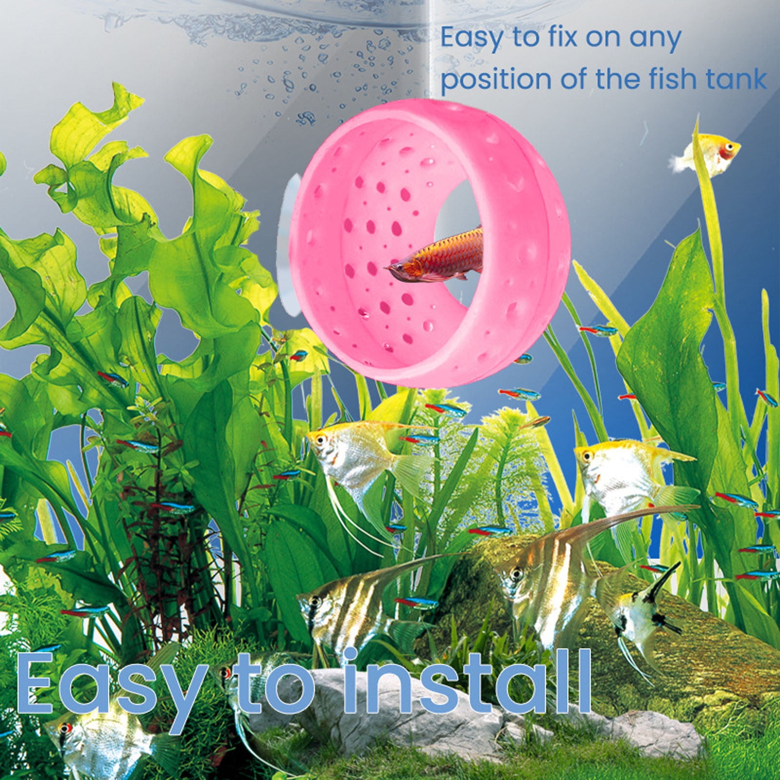 JJKBVCLO Aquarium Decorations Fish Tank Tunnel with Suction Cups for ...