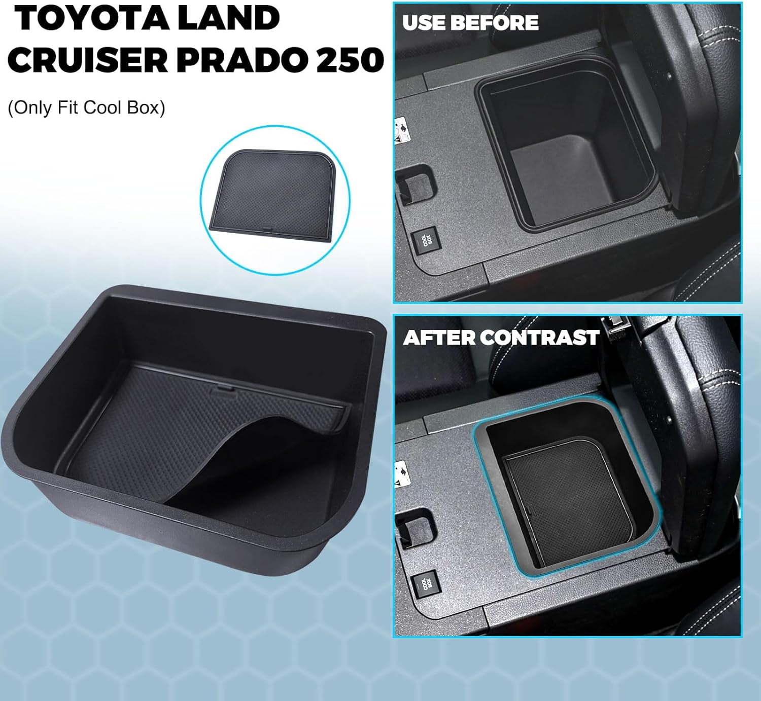 JJMY Car Center Console Organizer Black Fit 2024 2025 Toyota Land ...