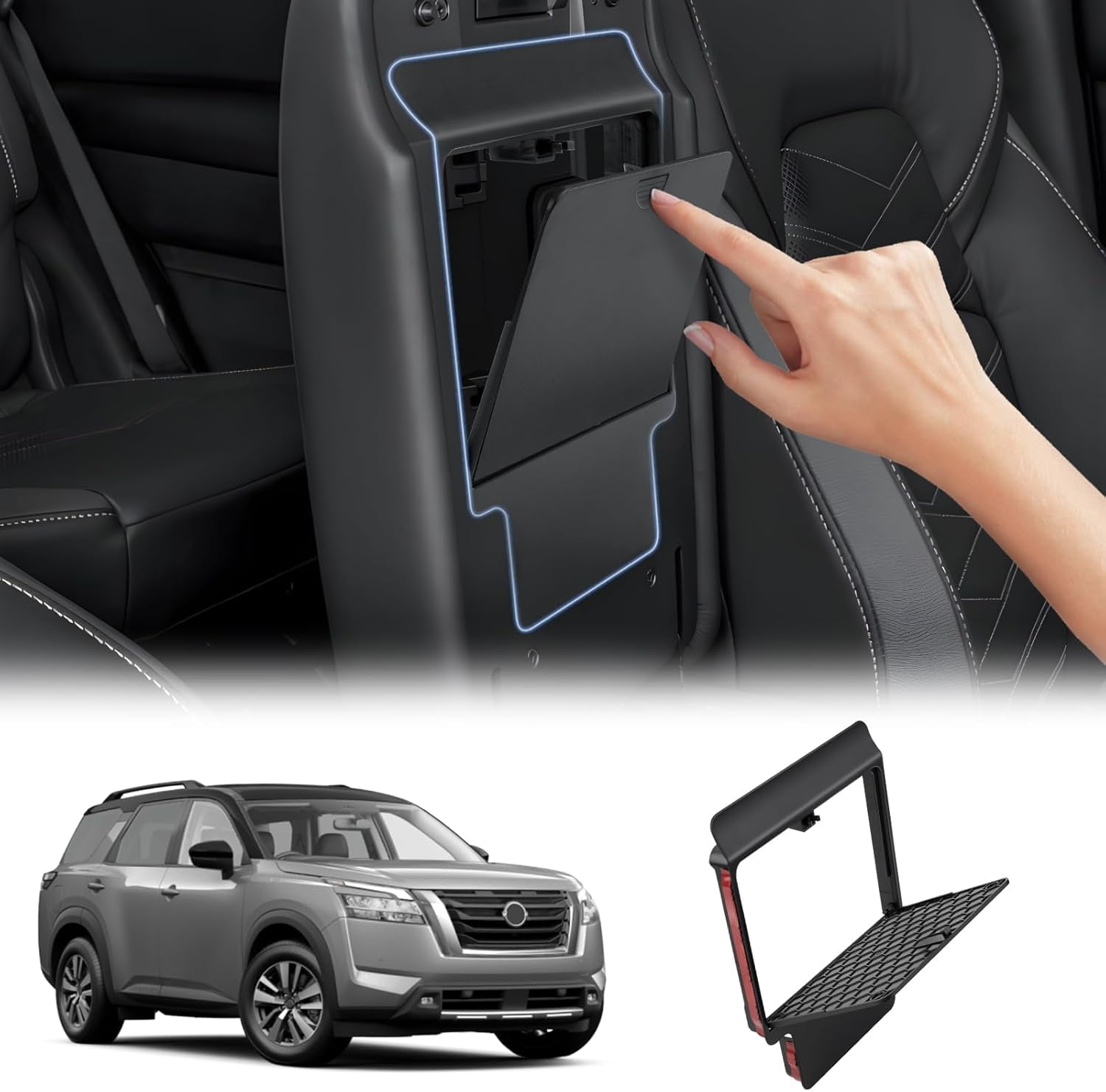JJMY For 2022-2024 Nissan Pathfinder Accessories Central Armrest Hidden ...