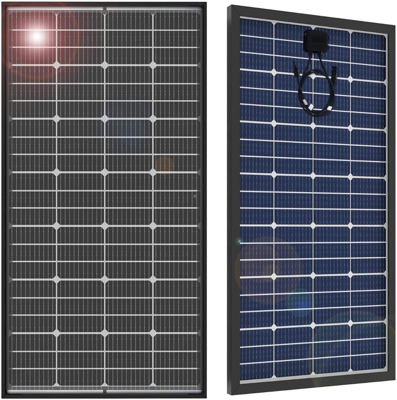 JJN 200W Bifacial Solar Panel 12V 10BB Monocrystalline for RV, Home, Camping Power, Off Grid ...