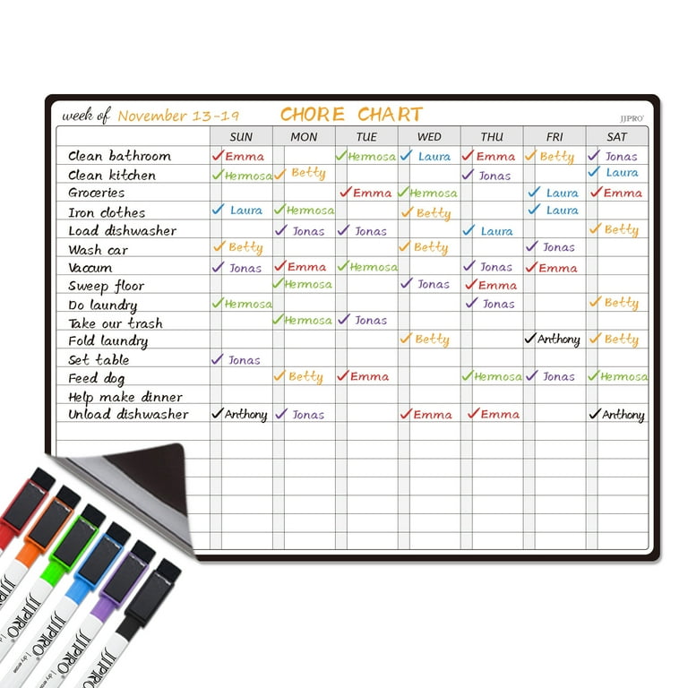 Dry Erase Chore Chart For Multiple Kids Making Chores Fun: Chore Chart