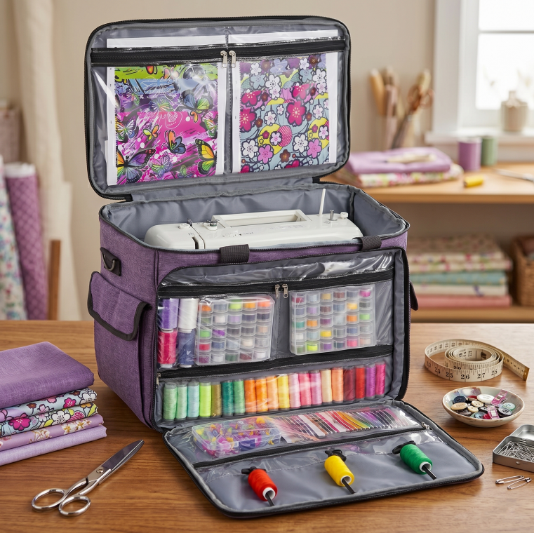 Portable Sewing Machine Carrying Case with Shoulder Strap, Universal ...