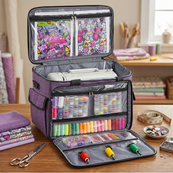 NOBRAND Portable Sewing Machine Carrying Case with Shoulder Strap ...