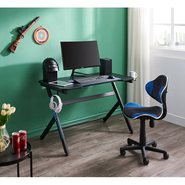 JJS 48" Home Office Gaming Computer Desk with Cable Management, R ...