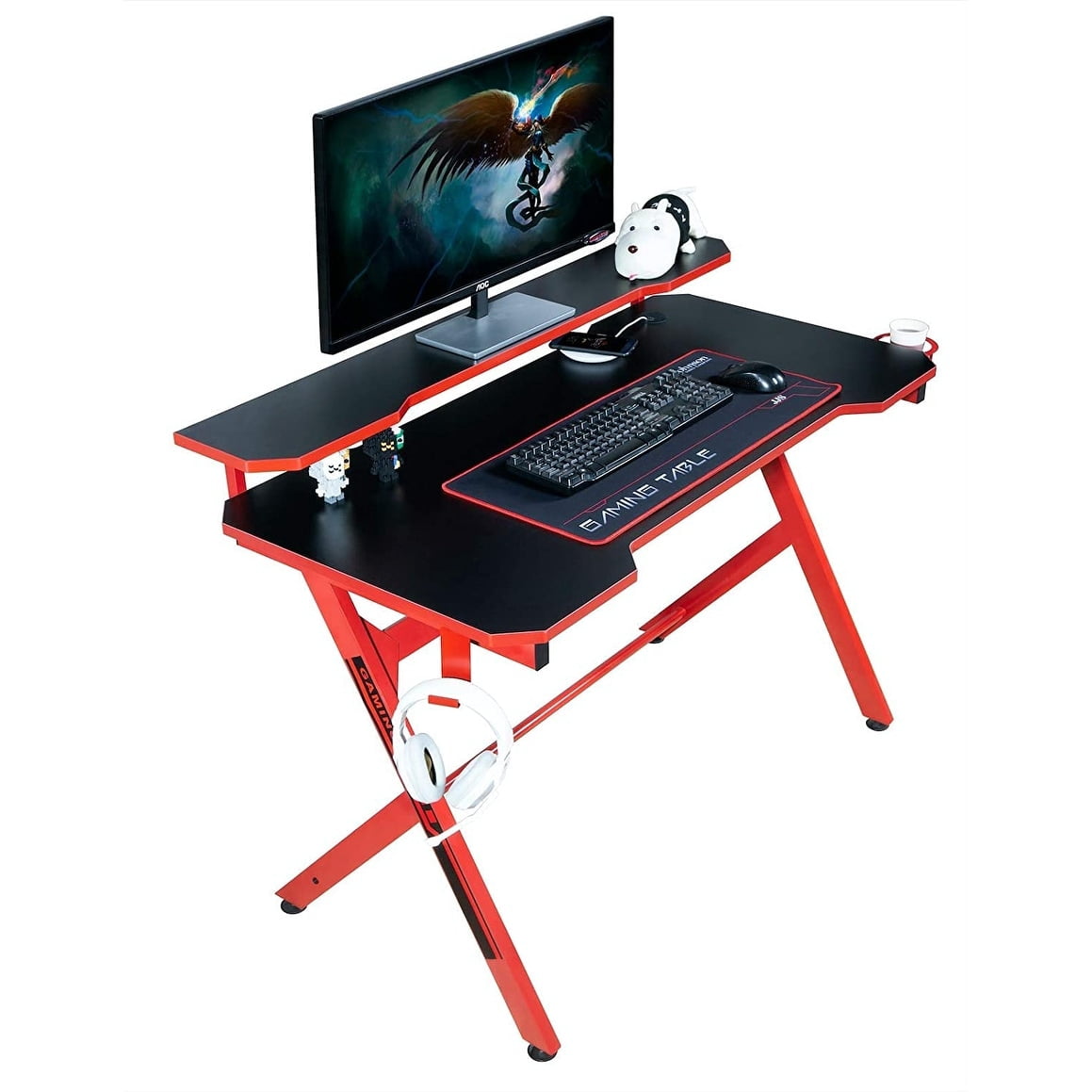 JJS 48" Home Office R-Shaped Gaming Computer Desk with Removable ...