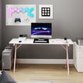 JJS Game Table 63",Carbon Fiber Surface Computer Desk, Mouse Pad, USB ...