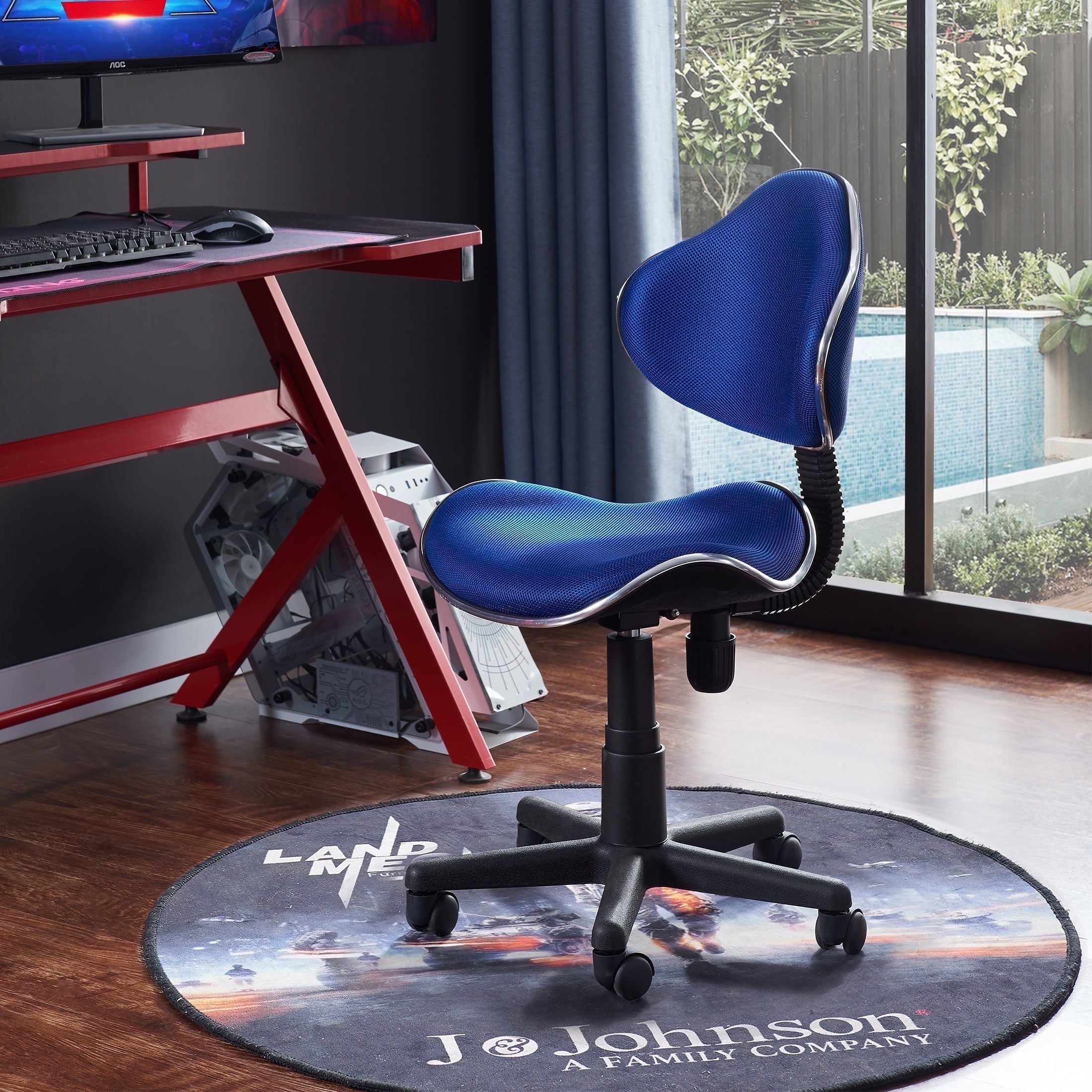 JJS Home Office Low Back Computer Executive Chair, Ergonomic Mesh Chair with Extra Large Base ...