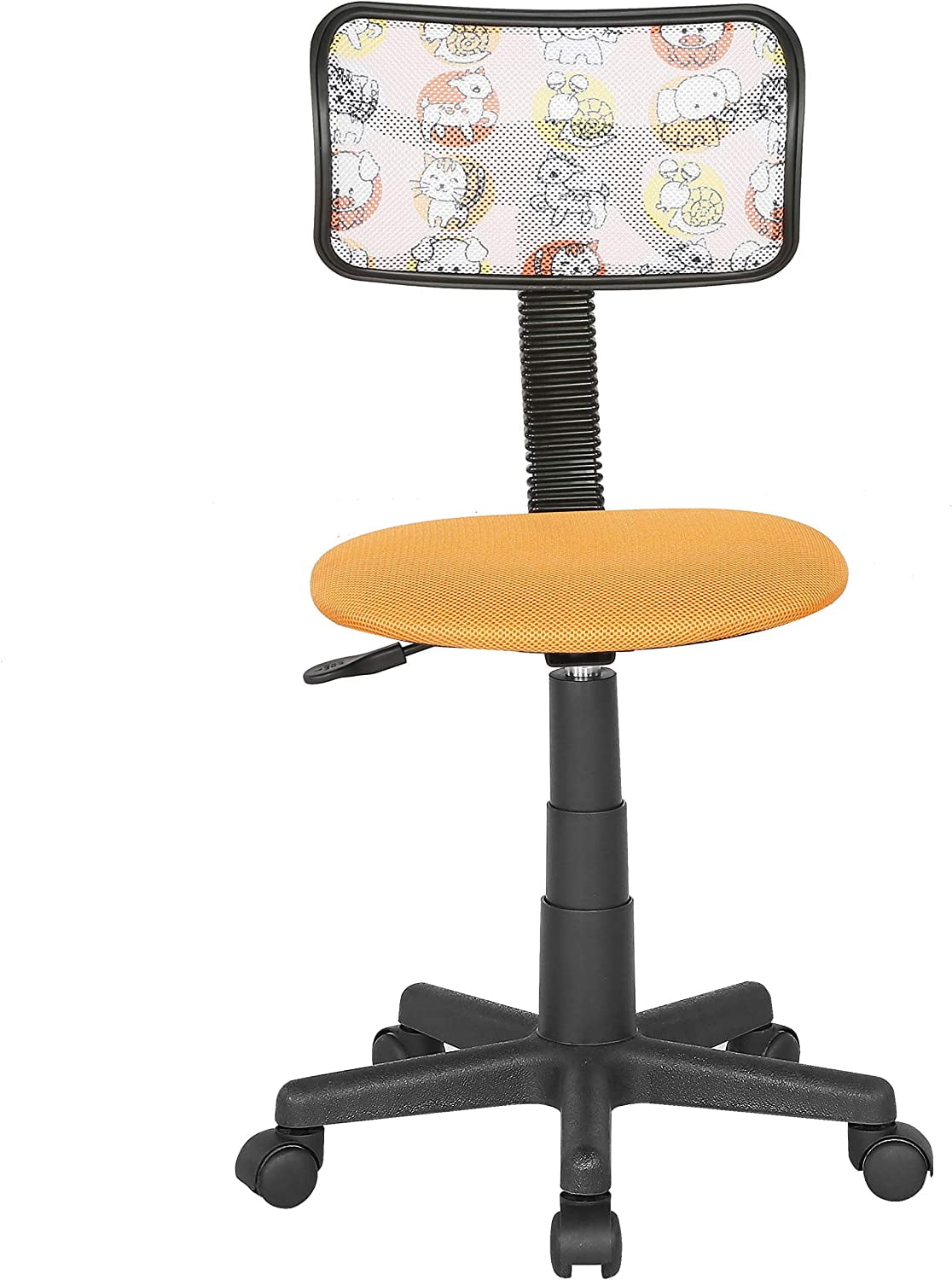 JJS Home Small Rotating Office Desk and Chair Set, Breathable Mesh Low ...