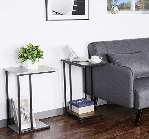 JJS Side End C Table for Sofa, Living Room Couch Table Snack Table That ...