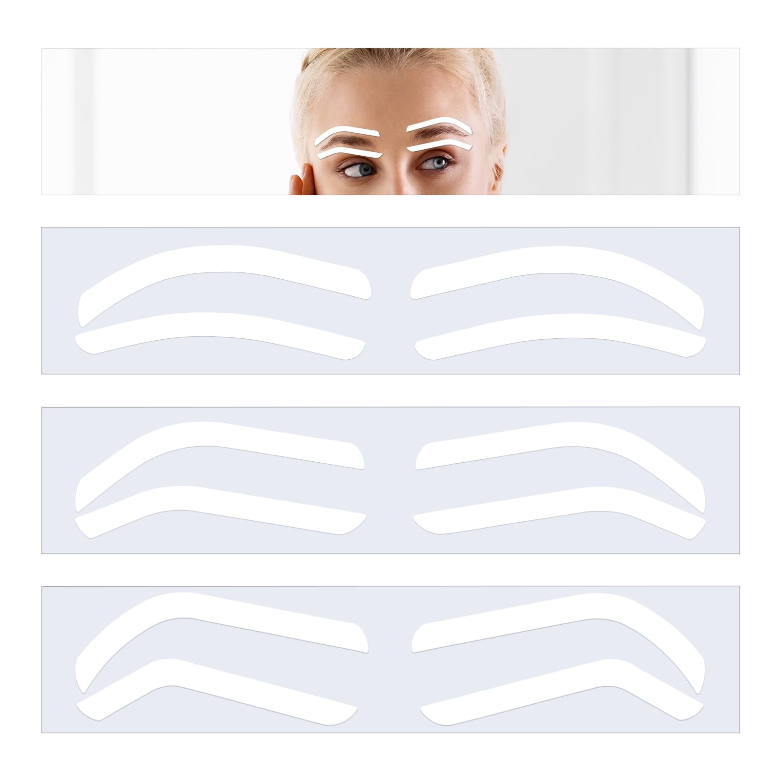 JJUNW 18 Pcs Eyebrow IFF17 Stencil Tape, 36 Pairs Eyebrow Trimmer Soft ...